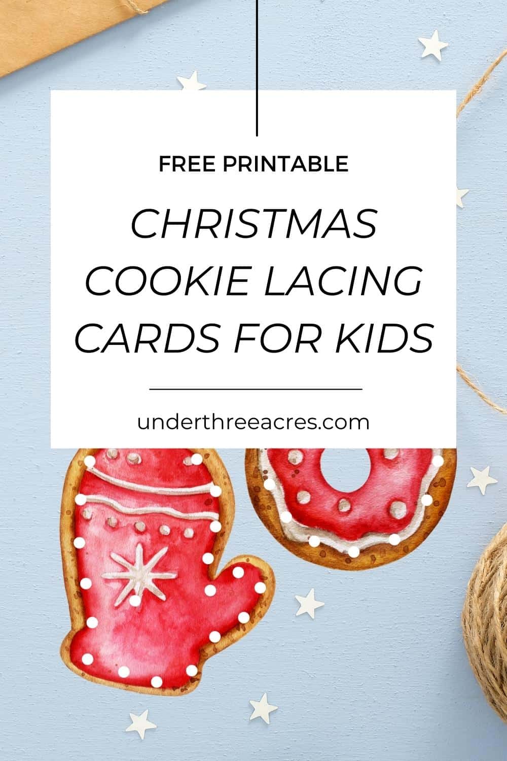 Free Christmas Cookie Lacing Cards Printable