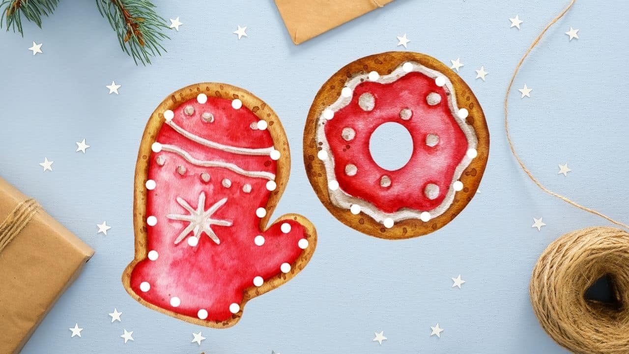 Free Christmas Cookie Lacing Cards Printable