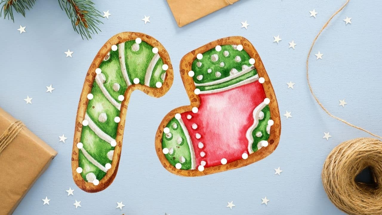 Free Christmas Cookie Lacing Cards Printable